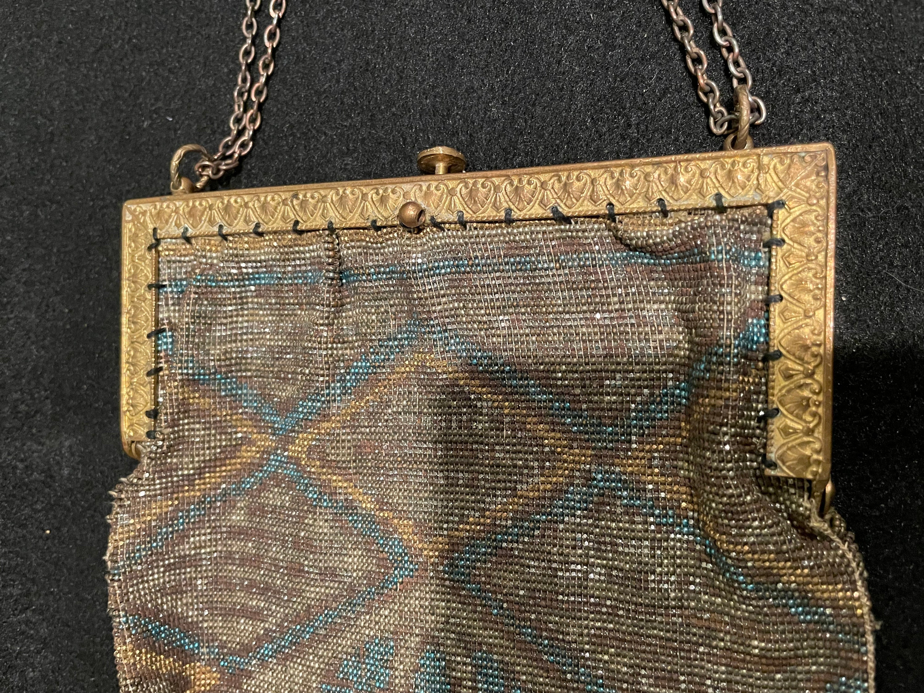 Vintage 1920's Steel Microbead Purse, Vintage Steel Purse, Antique ...