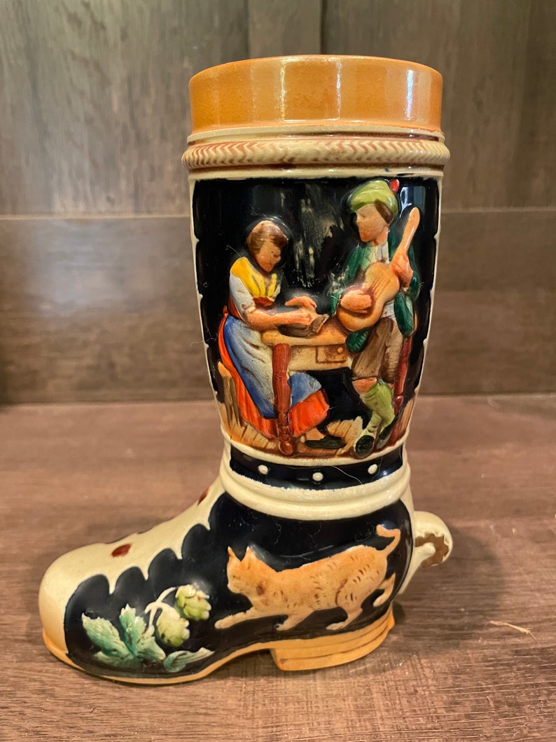 Vintage German Boot Beer Stein Etsy