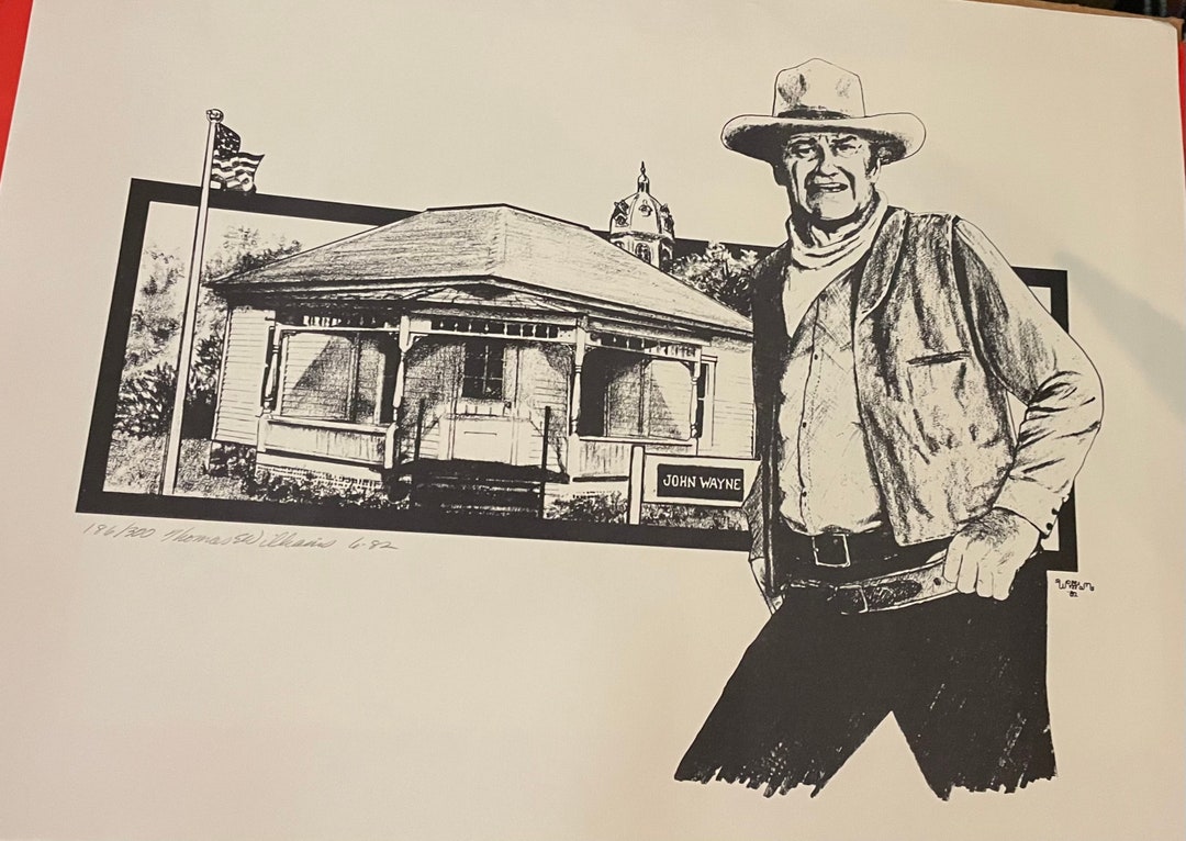 John Wayne Lithograph Print Signed Limited Thomas Williams - Etsy