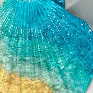 ORIGINAL Handmade Alcohol Ink Handpainted Shell Art, Coastal Nautical ...