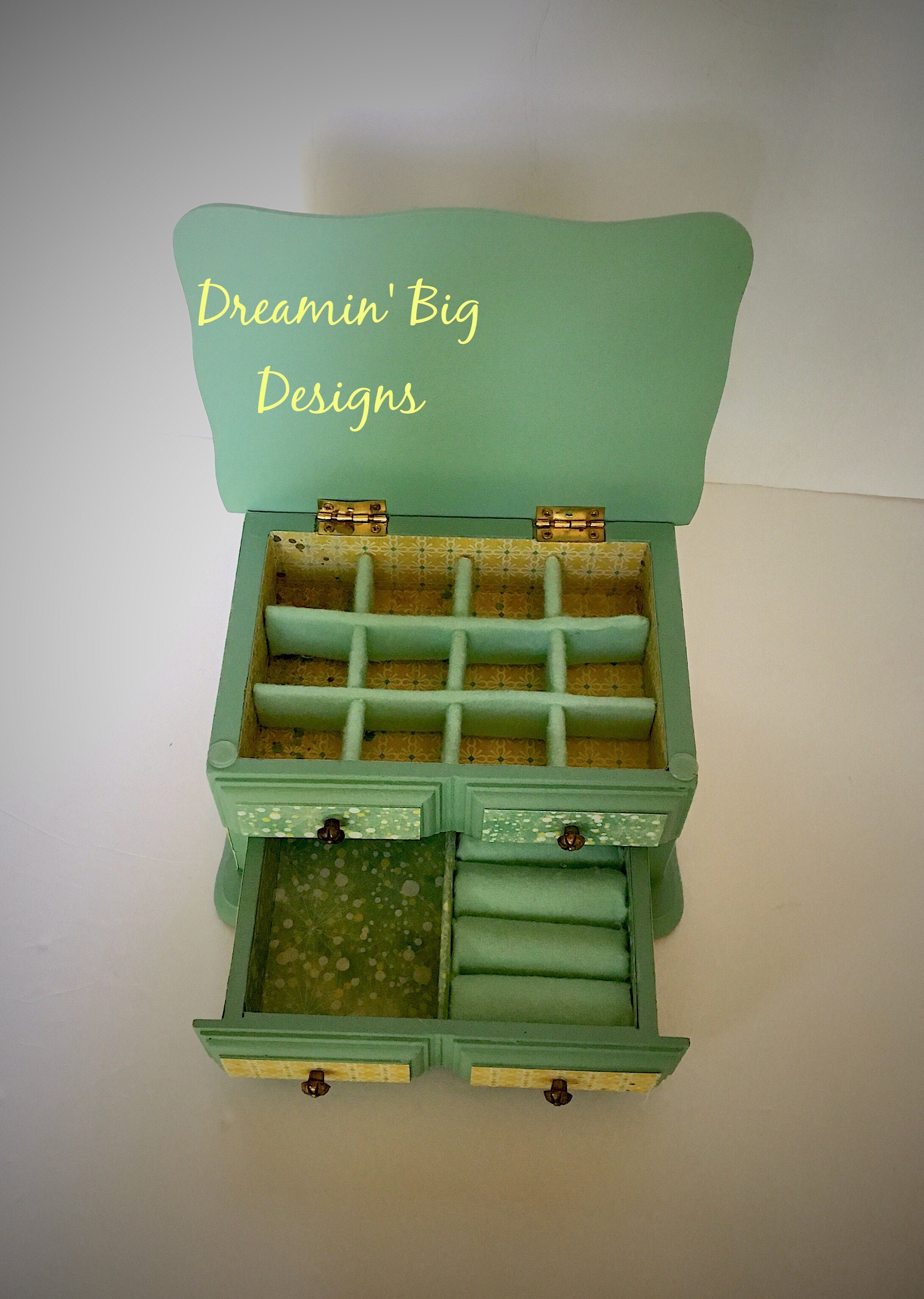 HANDMADE Hand Painted Wood Jewelry Box, Girl Jewelry Chest Armoire ...