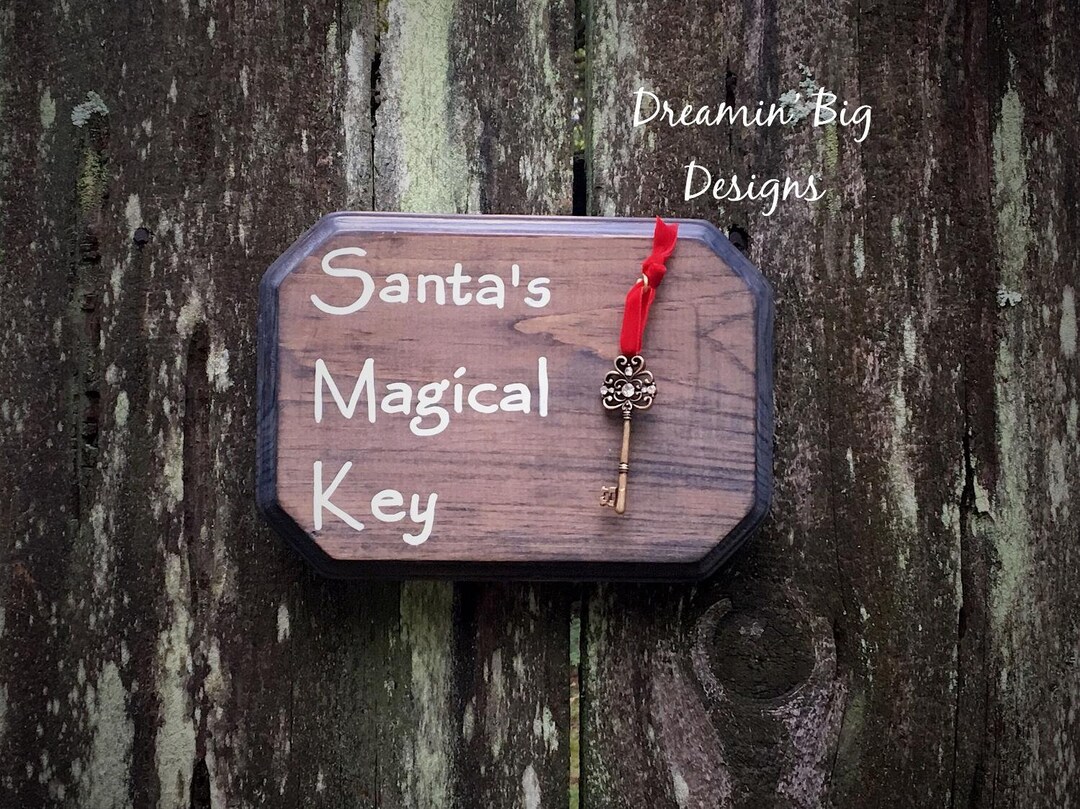 SANTA’S Magical Key Handpainted Wood Christmas Sign, Holiday Decor ...