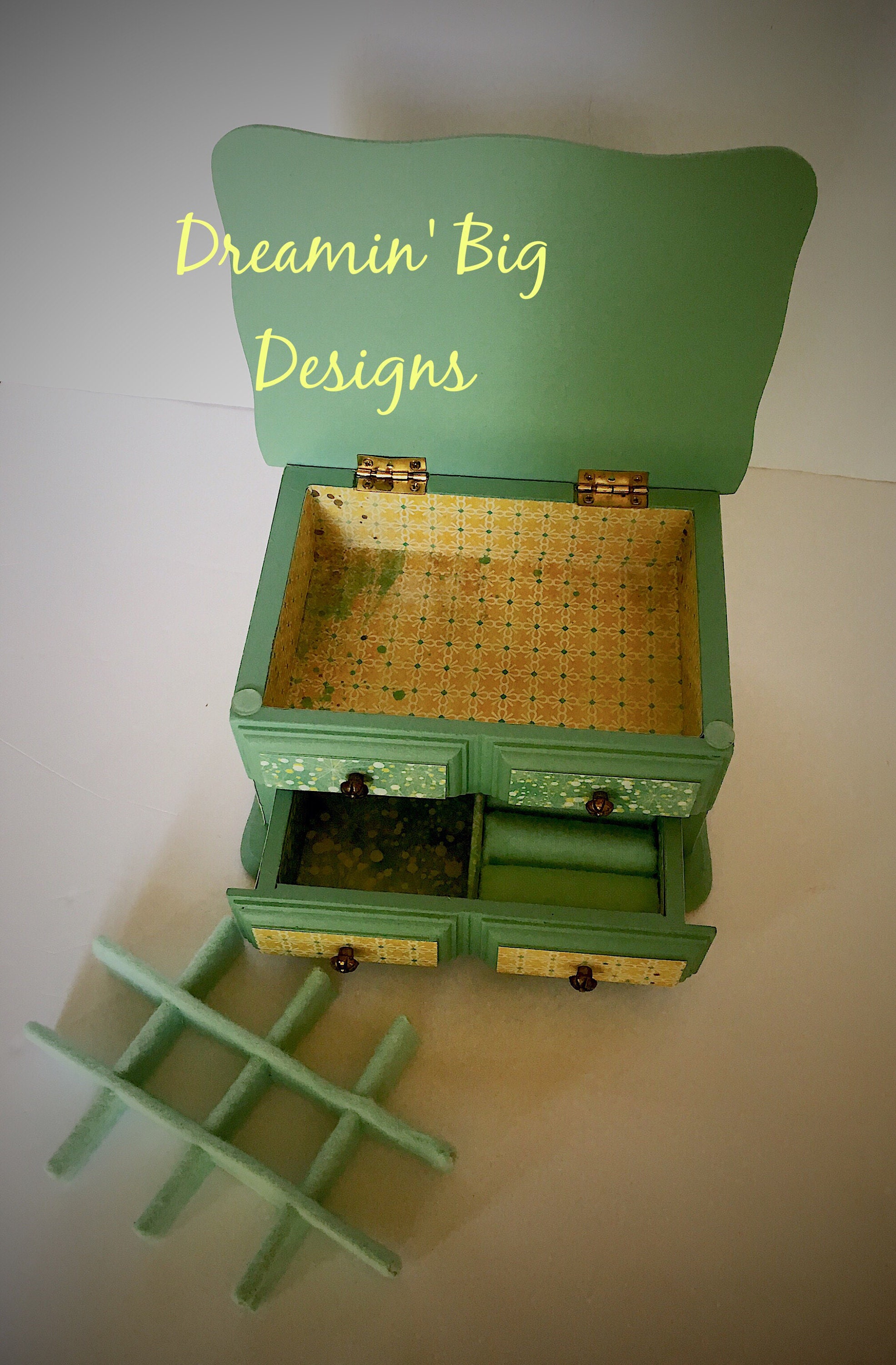 HANDMADE Hand Painted Wood Jewelry Box, Girl Jewelry Chest Armoire ...