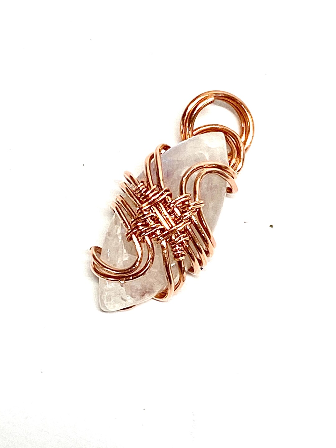 HANDCRAFTED Moonstone Hand Wrapped Pure Copper Pendant, Artisan ...