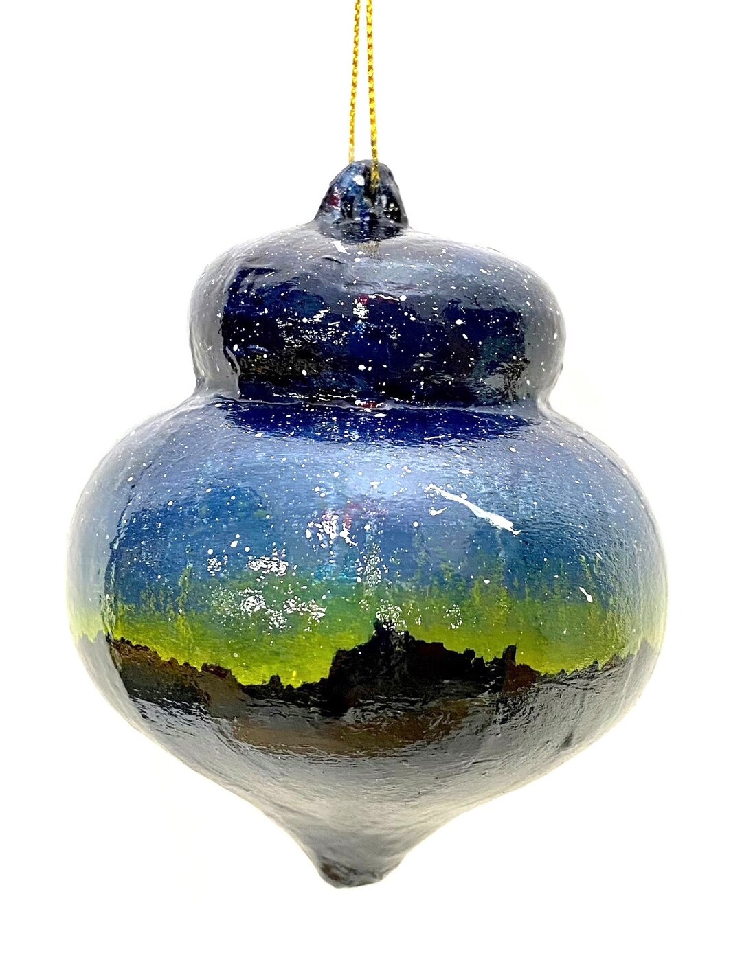 HANDMADE Handpainted Original Night Sky Shooting Stars Mountains Paper ...