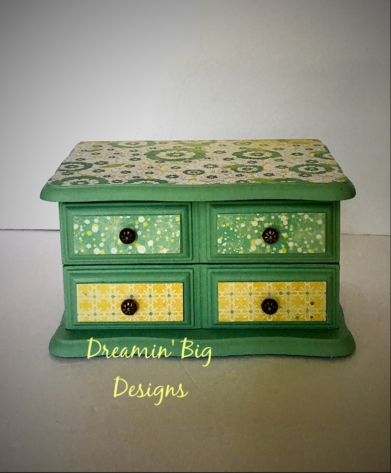 HANDMADE Hand Painted Wood Jewelry Box, Girl Jewelry Chest Armoire ...