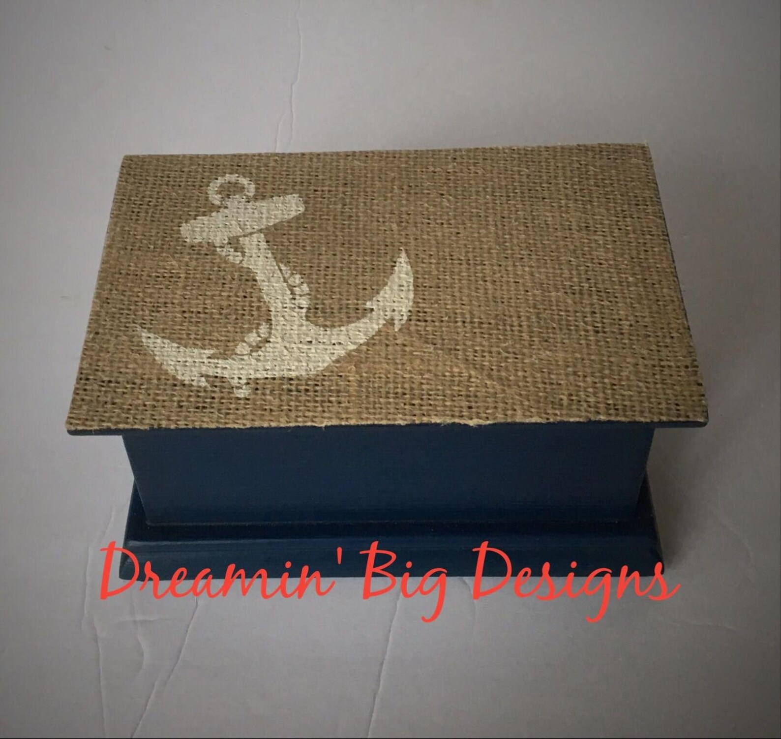 HANDMADE Hand Painted Nautical Coastal Jewelry Box, Handcrafted Rustic ...