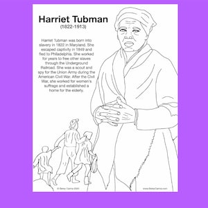 Free Sample! (almost) Harriet Tubman "women Worth Knowing” Coloring ...