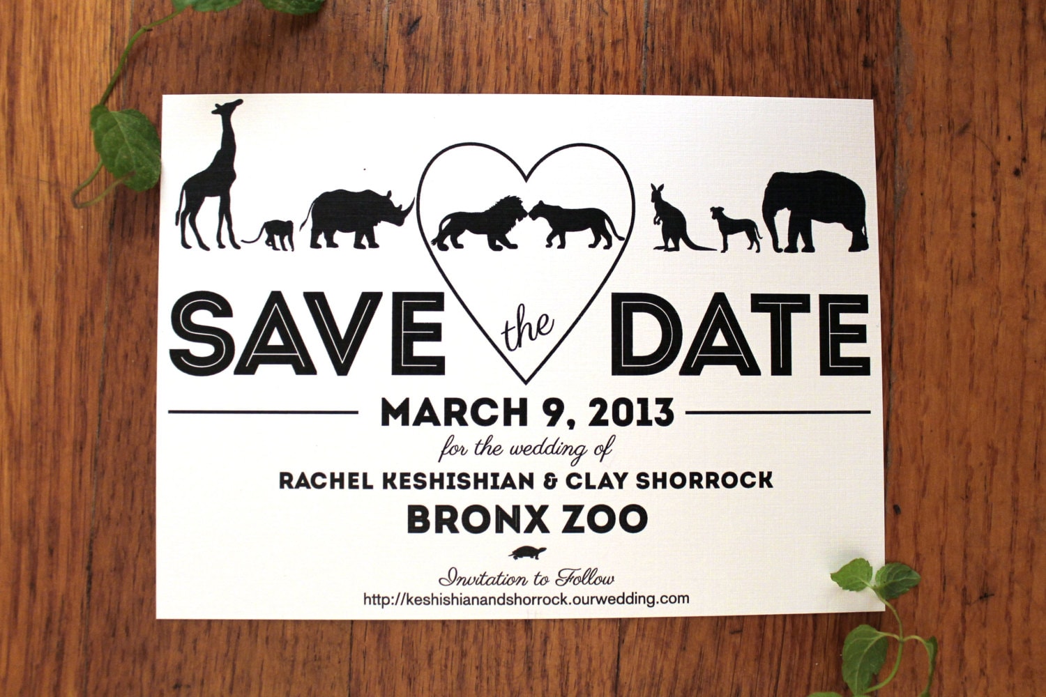 Save the Date for a Zoo Wedding Customized With Envelopes - Etsy