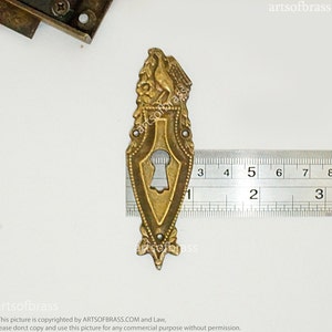 Antique Brass Victorian Shield Key Hole Plate With Set Vintage Skeleton ...