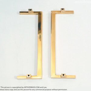 9.44" Inches Set Vintage Retro Square Box Grip Handle Polished Brass ...