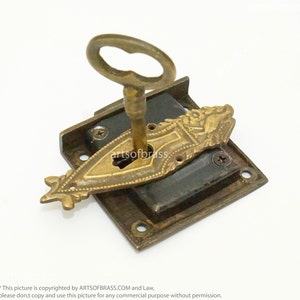 Antique Brass Victorian Shield Key Hole Plate With Set Vintage Skeleton ...