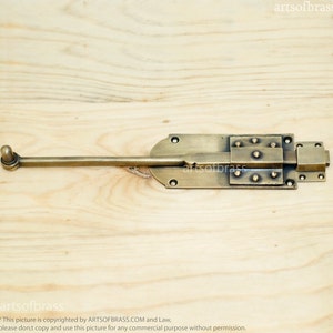 11.8 Inches Set VINTAGE Long Latch Slot Antique Solid Brass Door Safe ...