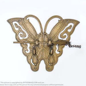 7.67 Inches Set Vintage Butterfly Latch Lock Catch Solid Brass Chest ...