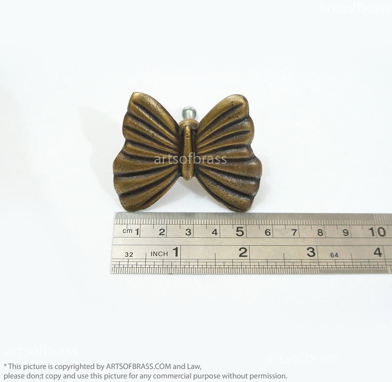 Lot of 4 Pcs Vintage Retro Butterfly Handle ANTIQUE Solid - Etsy