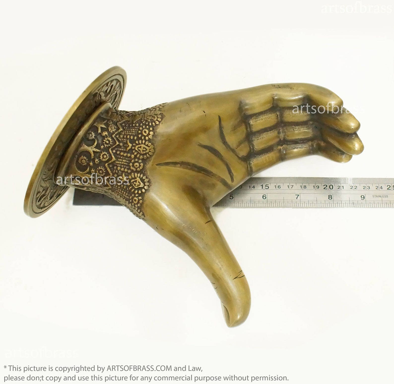 RARE 8.85" Inches Vintage Solid Brass Hand Shake Welcome Door Handle ...