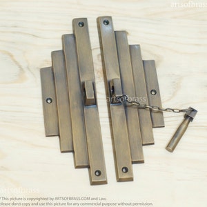 7.67" Inches Vintage Big Retro Asian Bamboo Latch Antique Solid Brass ...