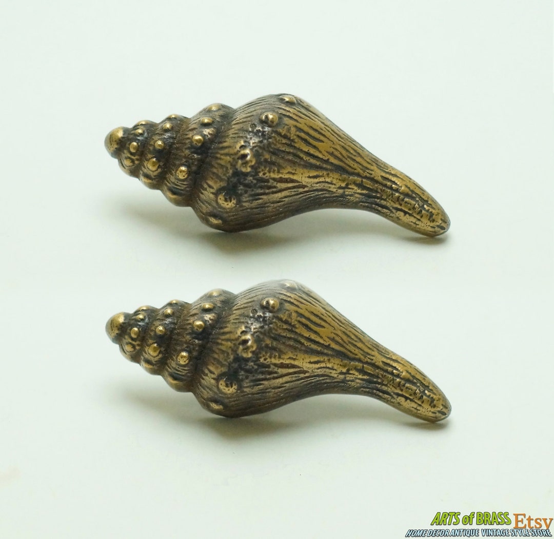 2.91" Inches Lot of 2 Pcs Vintage Retro Clam Shell Pull Knobs Solid ...