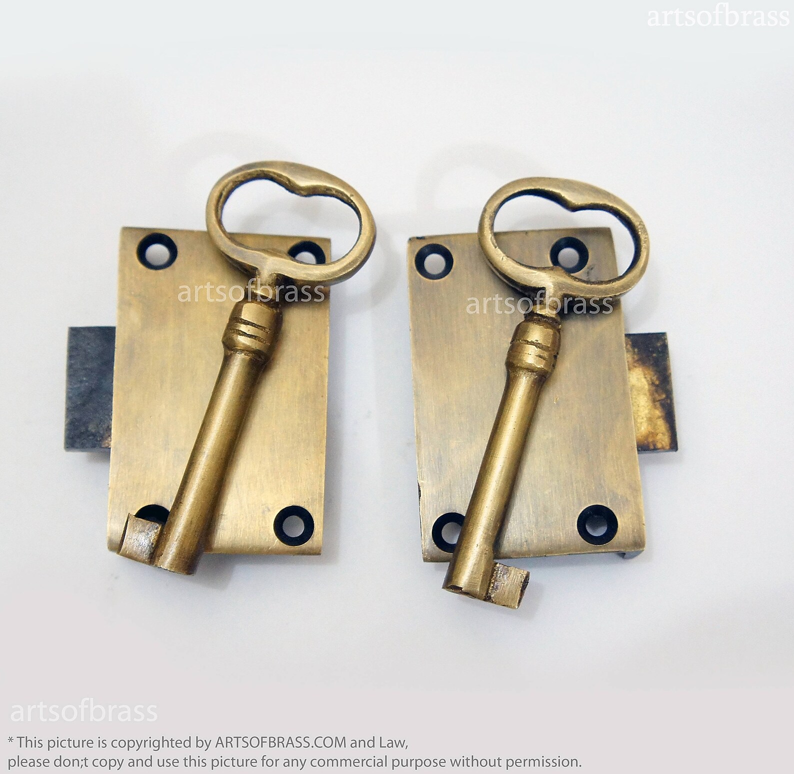 Left or Right Lock Side Set Vintage Brass Key LOCK and - Etsy