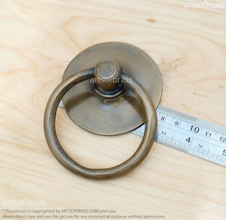 2.83 Inches Vintage Retro Western Solid Brass Big ROUND - Etsy