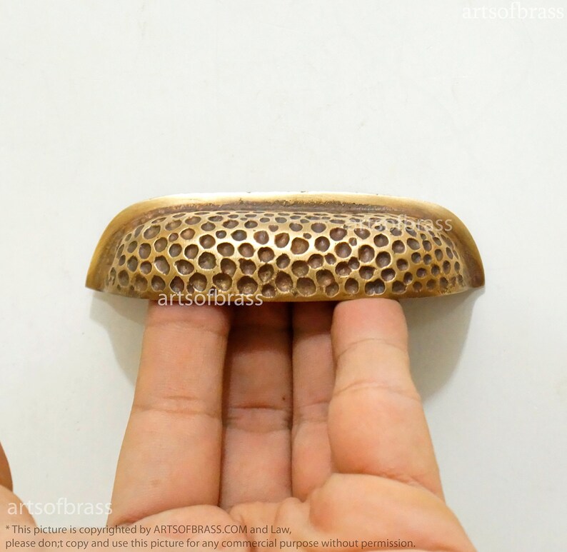 3.93" Inches 2 Pcs Vintage Retro Carving Stone Detail BIN PULL Solid ...
