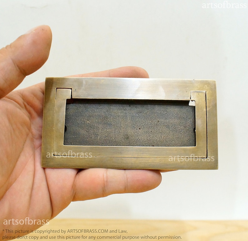 4.72 Inches Lot of 2 Pcs Vintage Solid Brass Rectangular - Etsy