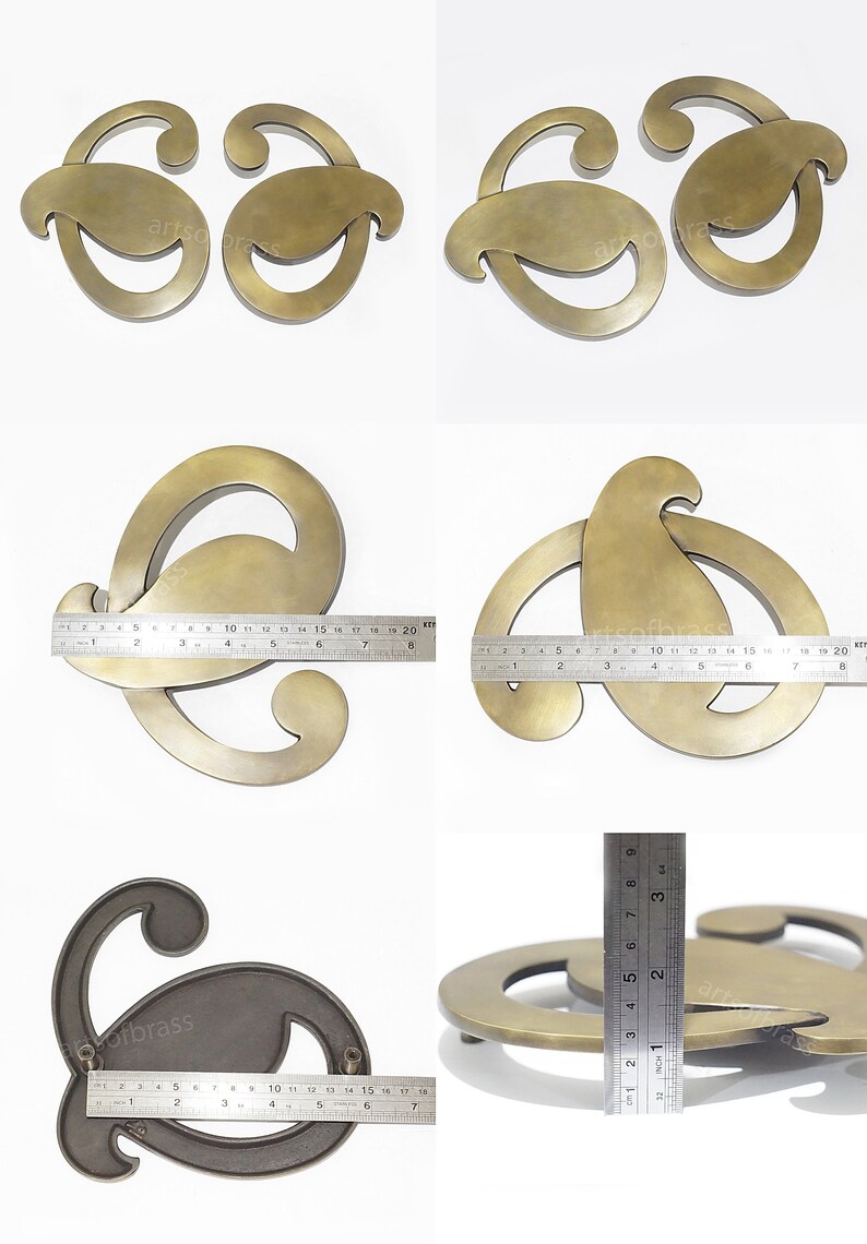 7.67 in Pair Set Solid Brass Big Treble Clef Music Tone | Etsy