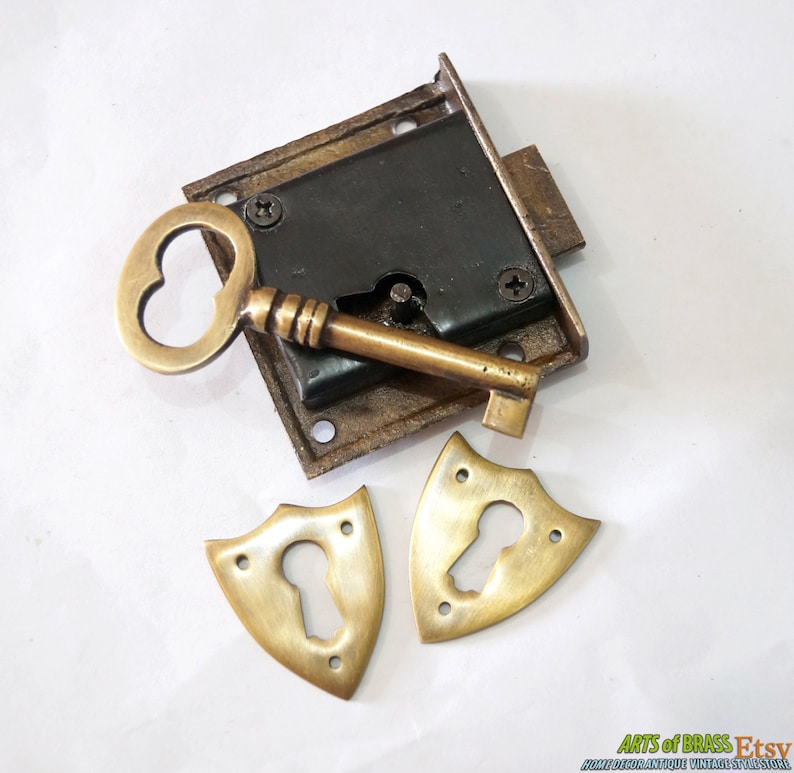 Key Lock and SKELETON Keys With SHIELD SIGN Key Hole Plates - Etsy