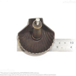 2.75" in Vintage CLAM SHELL, Solid Brass Clam Shells Charm Cabinet ...