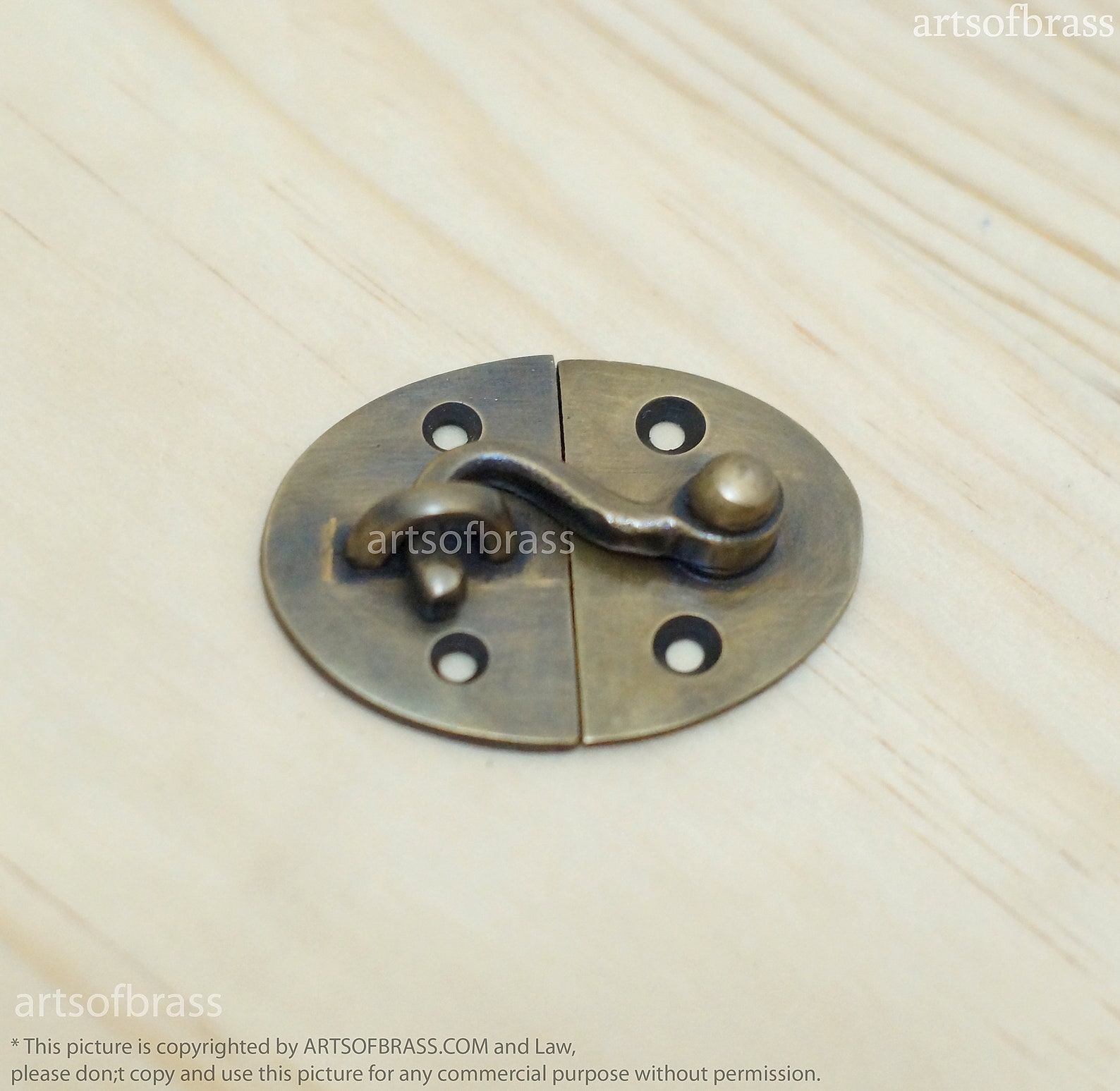 Lot of 2 Pcs Vintage Round Latch Hook Antique Solid Brass Unused Latch ...