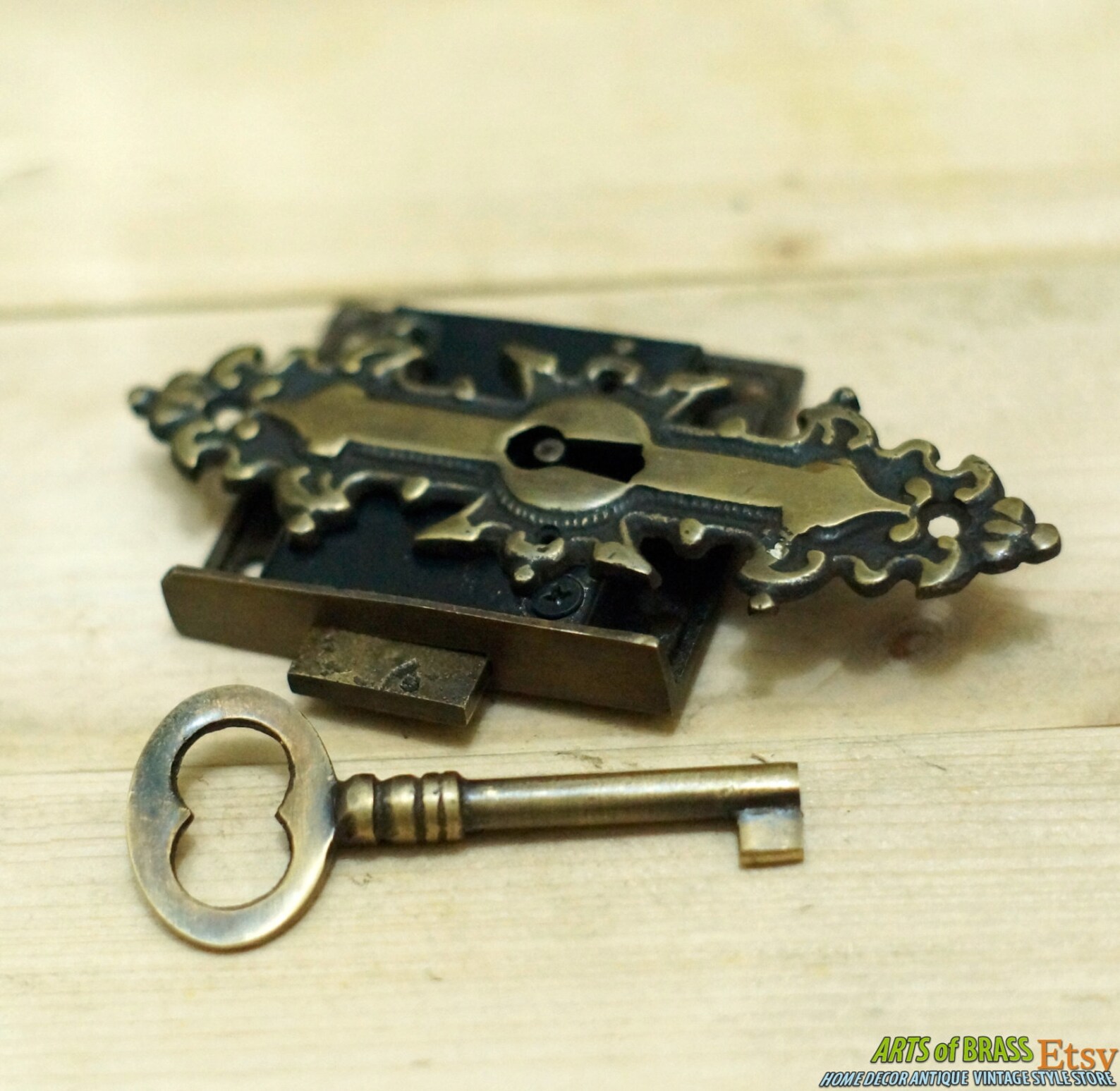 Set Antique Art Deco Front Gate Key Hole With Vintage Cabinet - Etsy