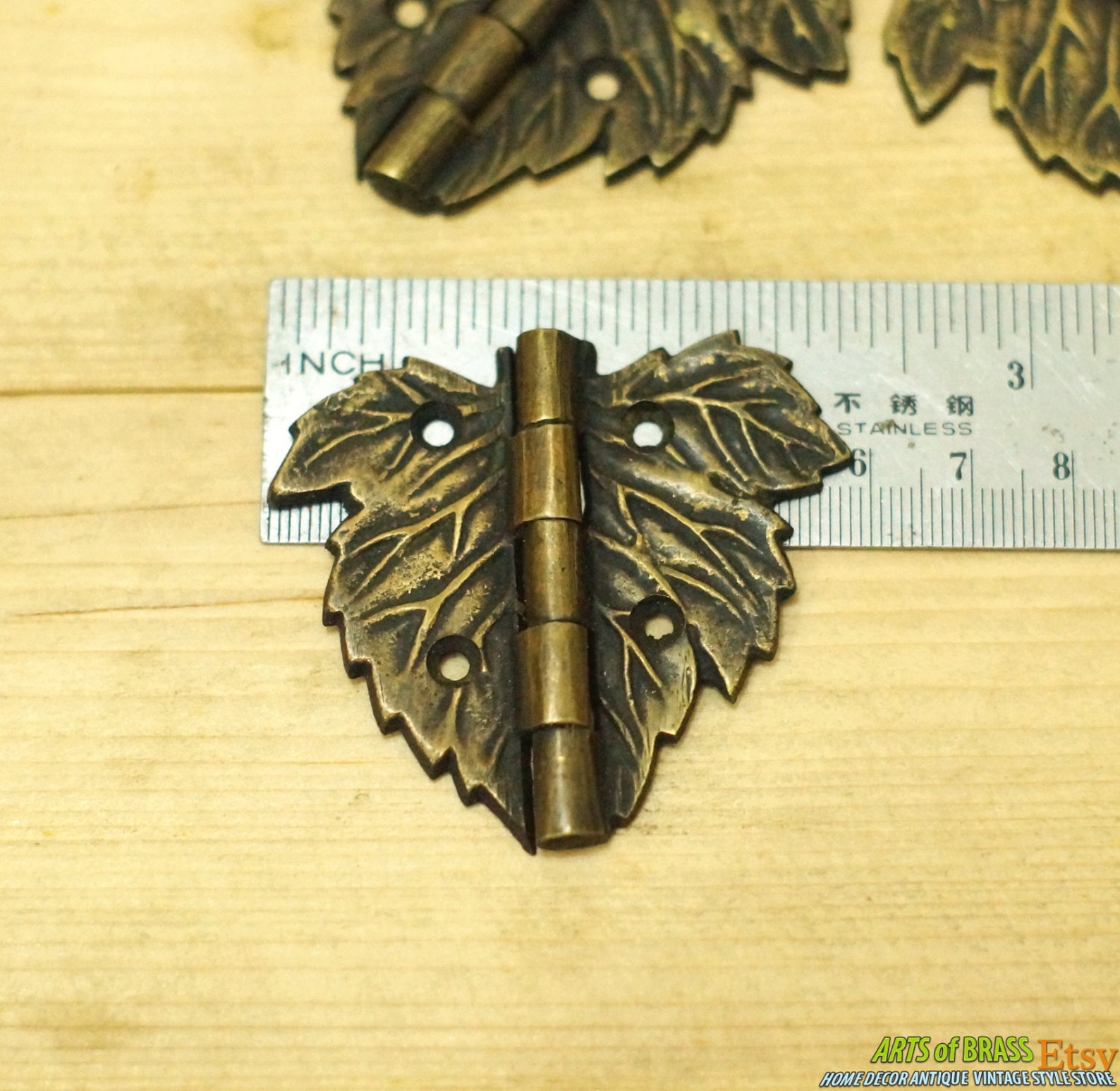 1.96 Inches Lot of 4 Pcs Vintage Fantasy Autumn LEAF Hinge / Hinges ...