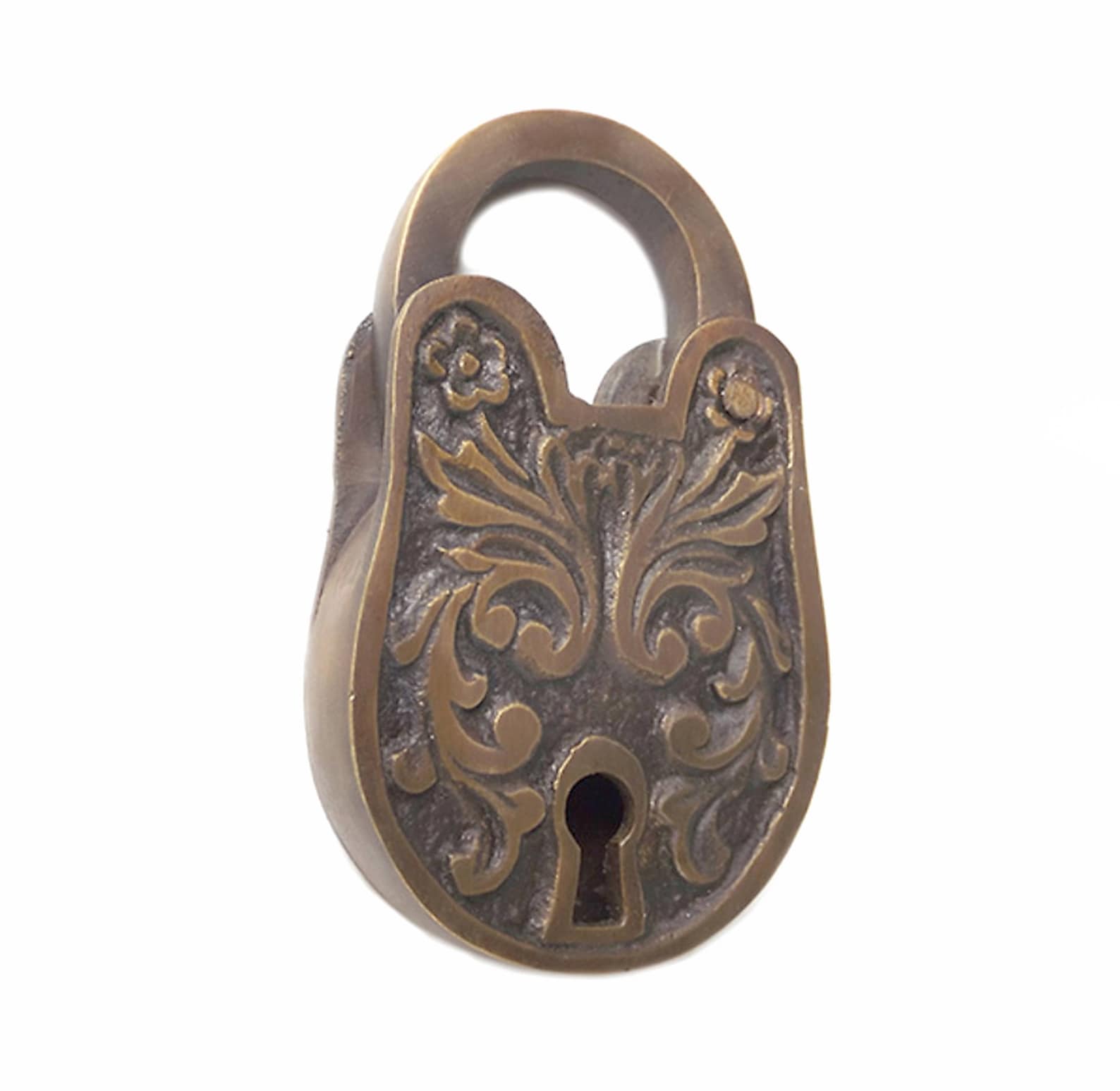 3.15 Inches Vintage Edwardian Flowers Carved PADLOCK - Etsy