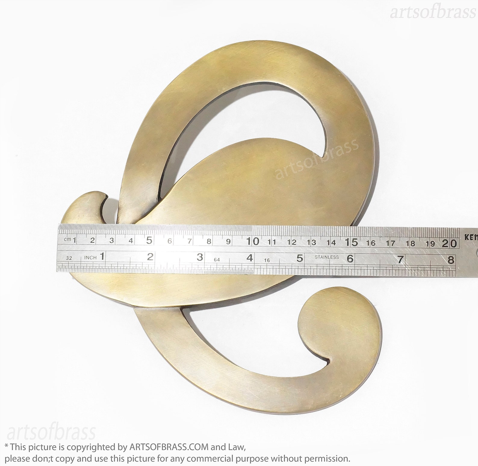 7.67 in Pair Set Solid Brass Big Treble Clef Music Tone | Etsy