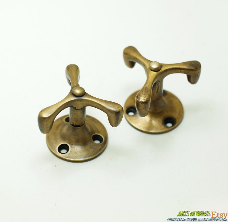 1.49" Inches 2 Pcs Vintage Retro Swivel Pivot Handle Knob Solid Brass ...
