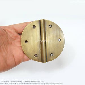 3.77" Inches Diameter Vintage Big ROUND Ordinary Hinge / Hinges Cabinet ...