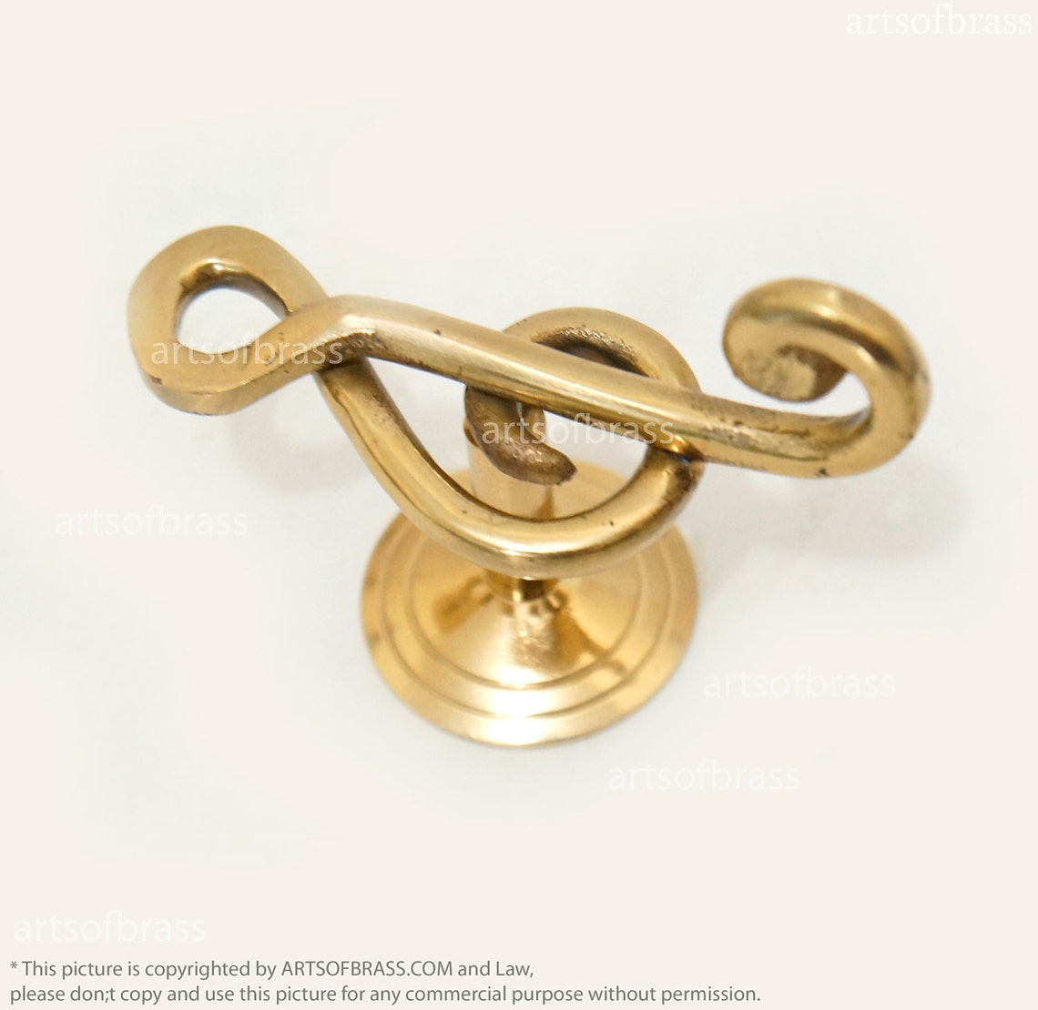 Lot of 2 Pcs Vintage Solid Brass Treble Clef Music Knob Drawer - Etsy