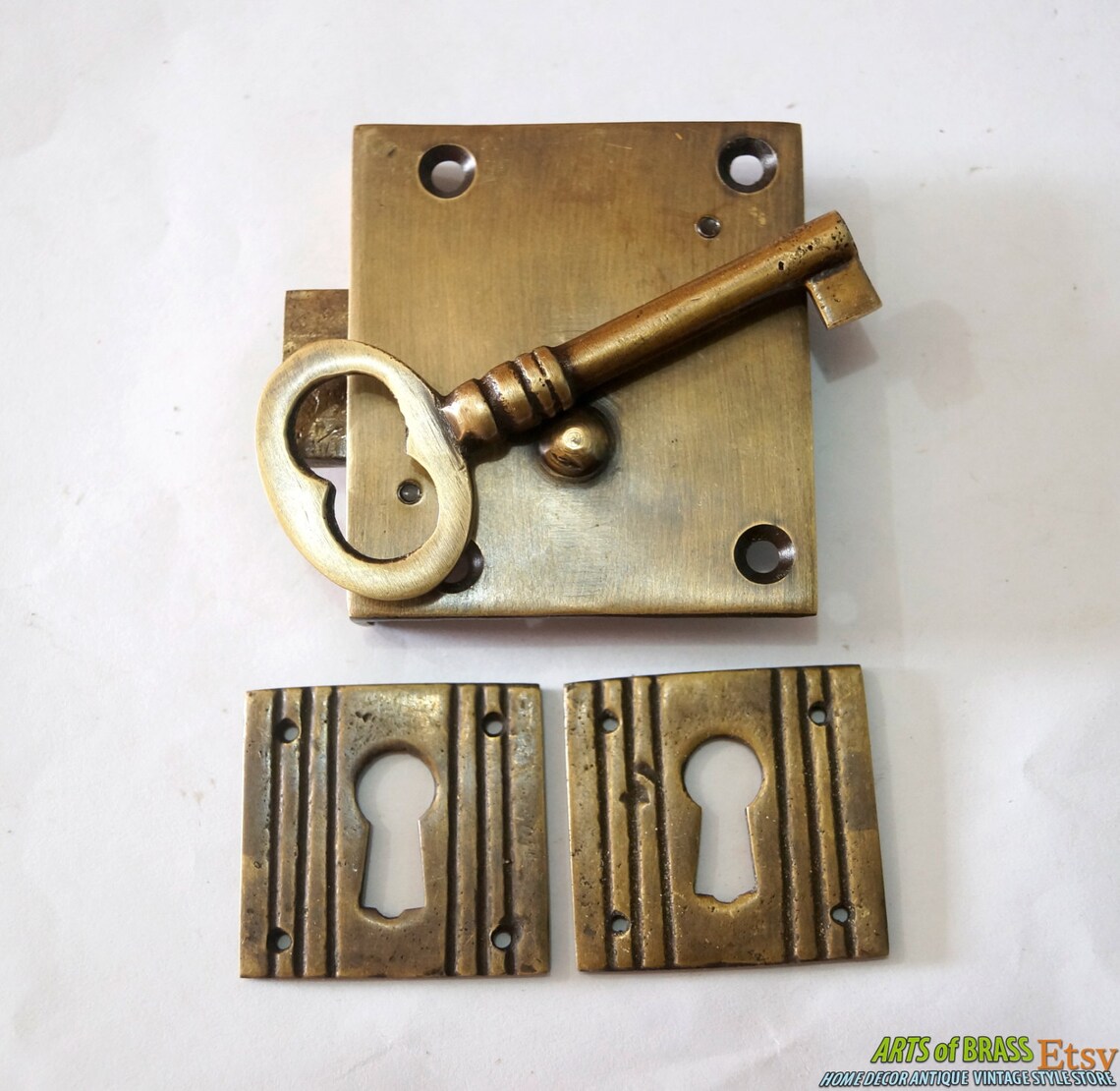 Set Brass Key Lock and SKELETON Key With Western Classic Key - Etsy