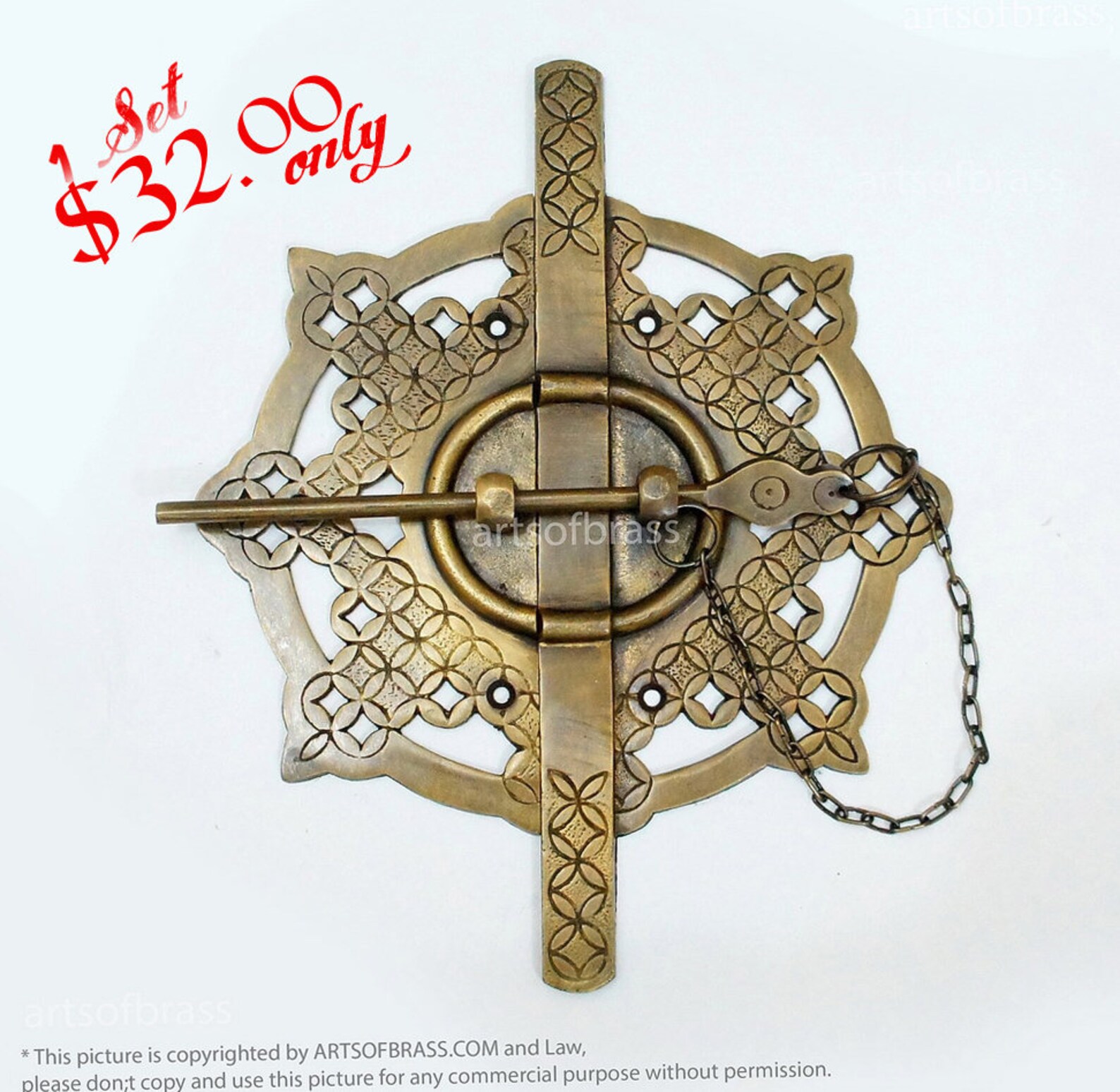 9.00 Inches Set Vintage Chinese Big Round Hasp Lock | Etsy