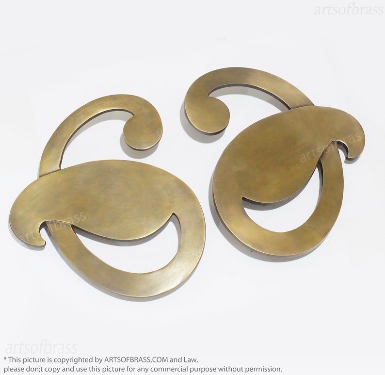 7.67 in Pair Set Solid Brass Big Treble Clef Music Tone | Etsy