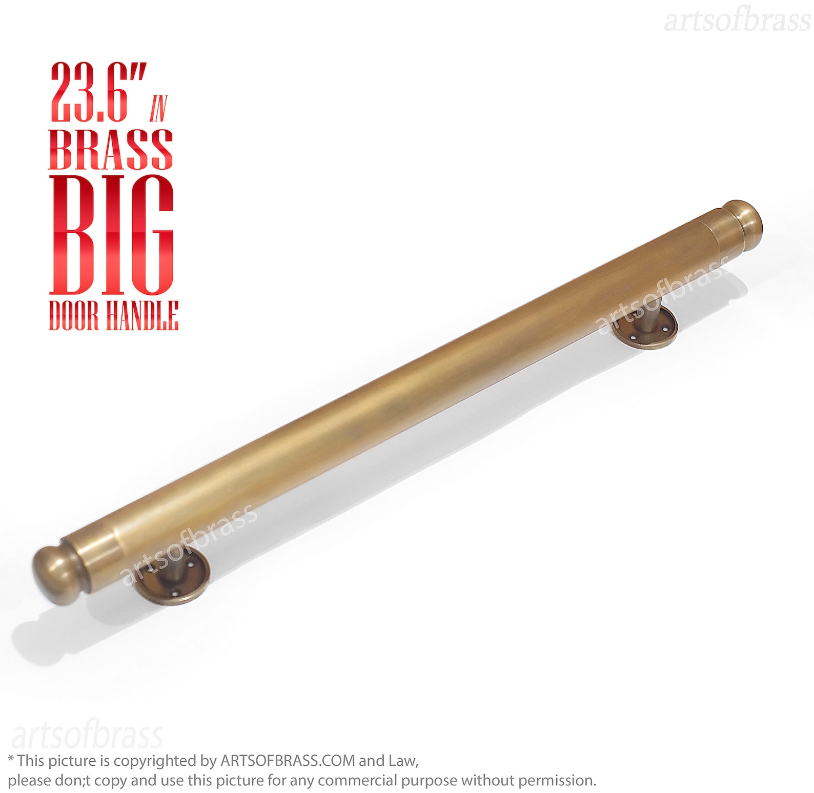 23.62" Inches Vintage Big Western Retro Door Handle Hardware Solid ...