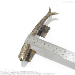 Vintage Solid Brass Fish Pulls Retro Brass Drawer Pulls, Cabinet ...