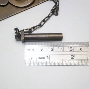 4.13" Vintage Solid Brass Retro Box LATCH Lock Safe Box Door Pin Slot ...