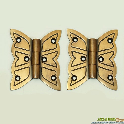 2.75 4 Pcs Vintage Escutcheons BUTTERFLY Brass Hinge - Etsy