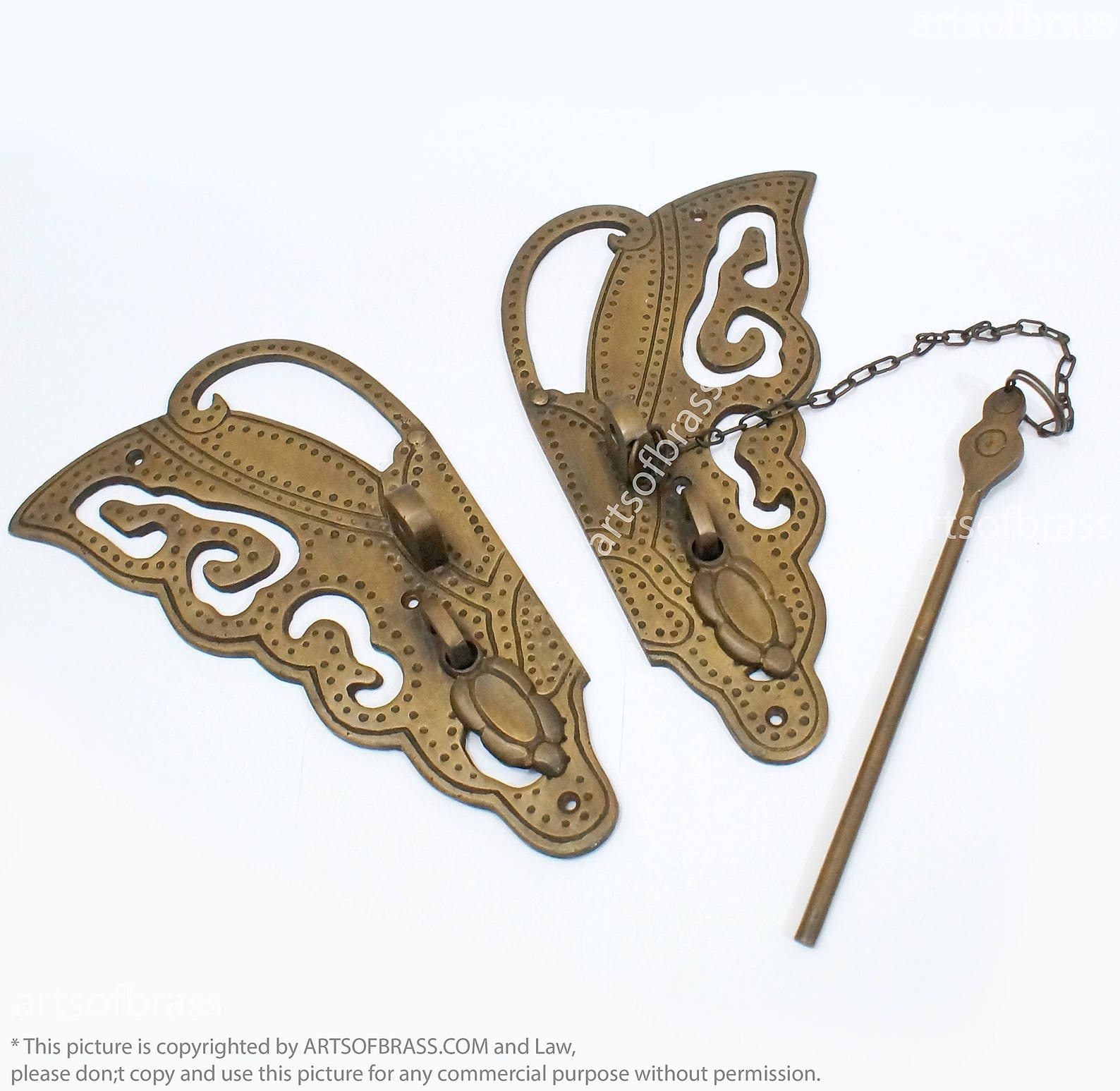 7.67 Inches Set Vintage Butterfly Latch Lock Catch Solid - Etsy