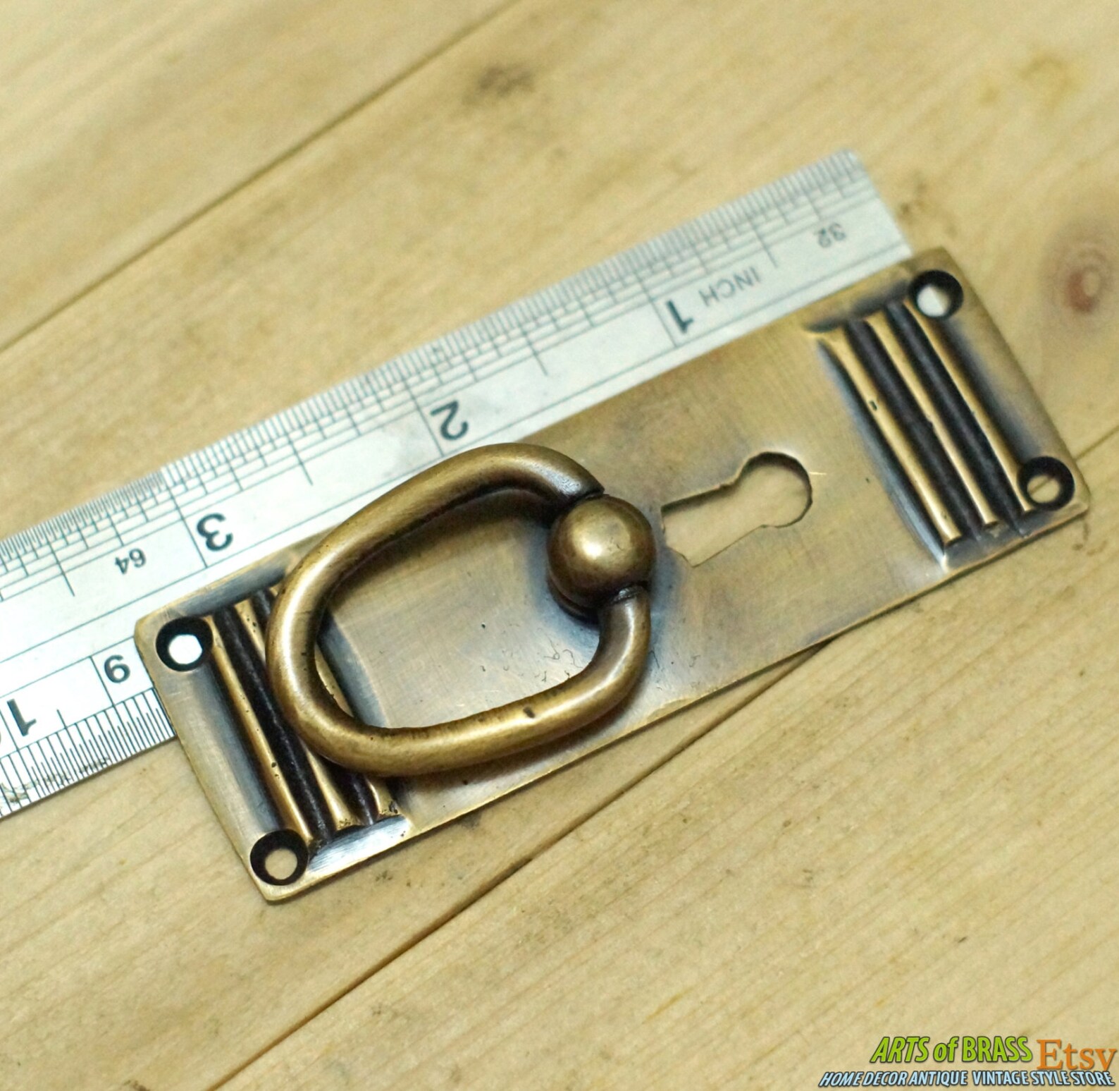3.50 Inches of 2 Pcs Vintage Key Hole Handle Art Deco Colonial Antique ...