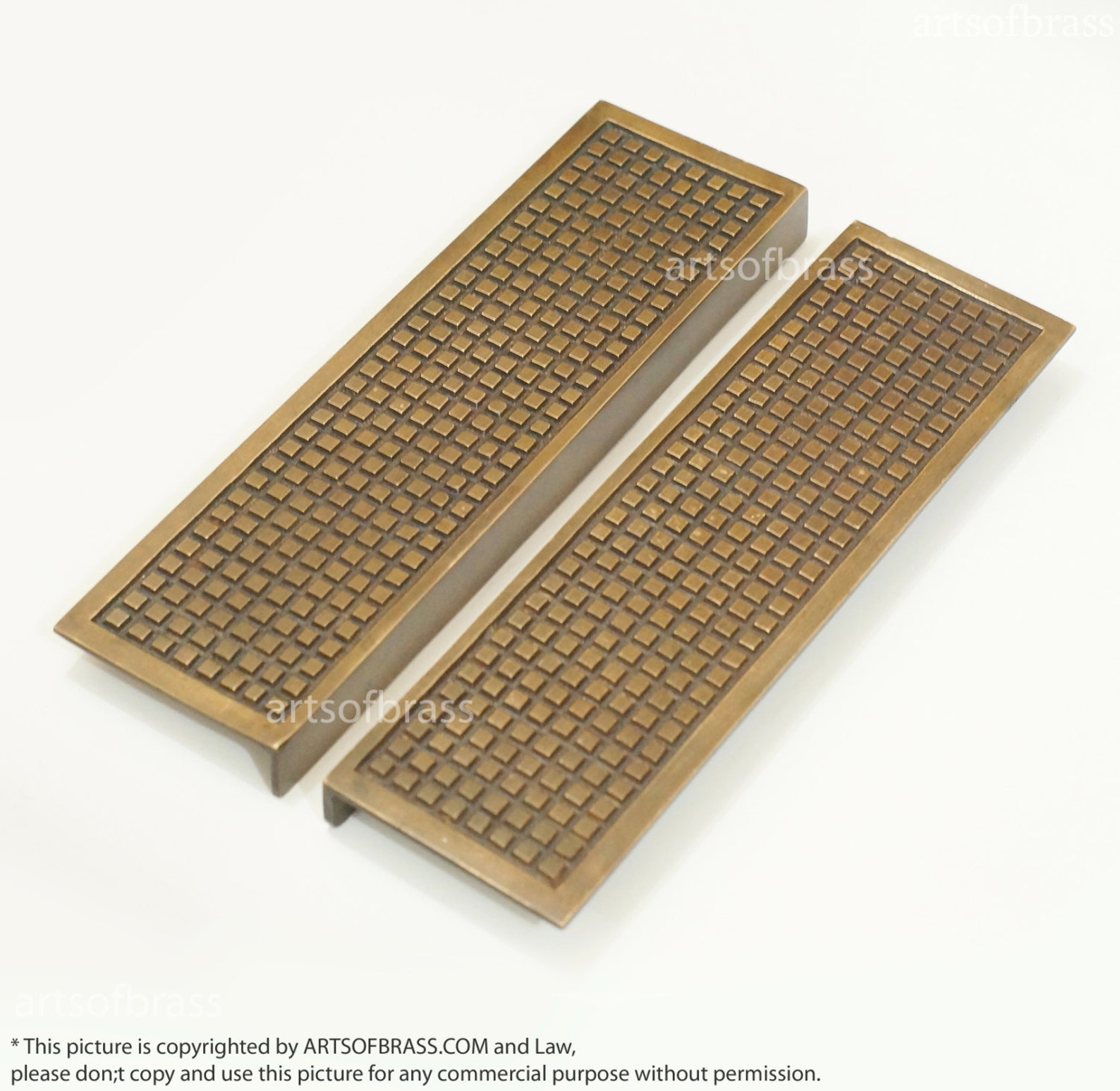 11.18" Inches Set Vintage Big Retro Square Blocks Solid Brass Entry ...