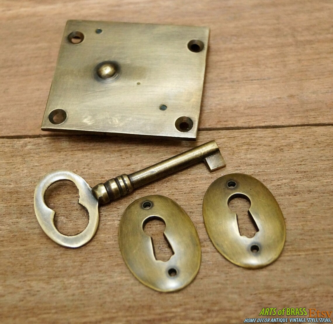 Set Antique Key LOCK and SKELETON Keys With RETRO Round Vintage Solid ...