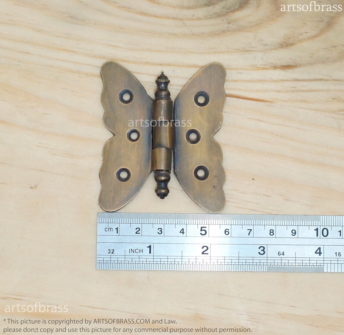 2.75 4 Pcs Vintage Escutcheons BUTTERFLY Brass Hinge - Etsy