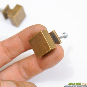 Lot of 4 Pcs Vintage Retro Square Base Knobs Solid Brass Antique ...